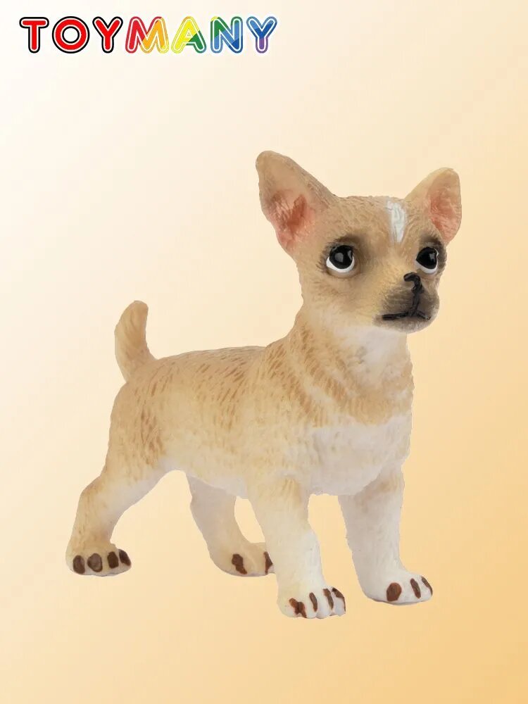 Toymany Фигурка домашнего животного, Фигурка Стоящий щенок Чихуахуа, игрушка для детей, 2.0x4.0x4.2 см