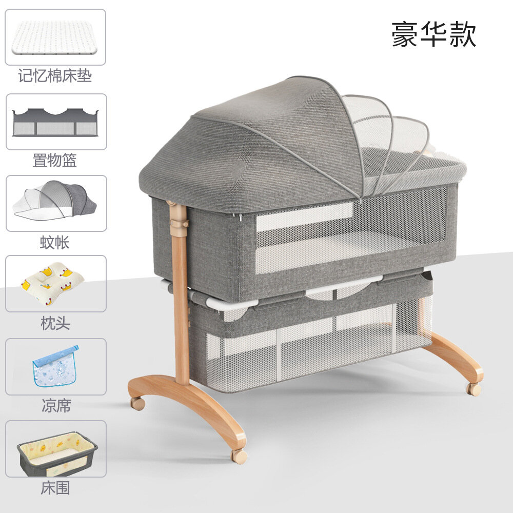 Детская кроватка портативная и передвижная, складная многофункциональная кровать для новорожденных, большая кровать для детей