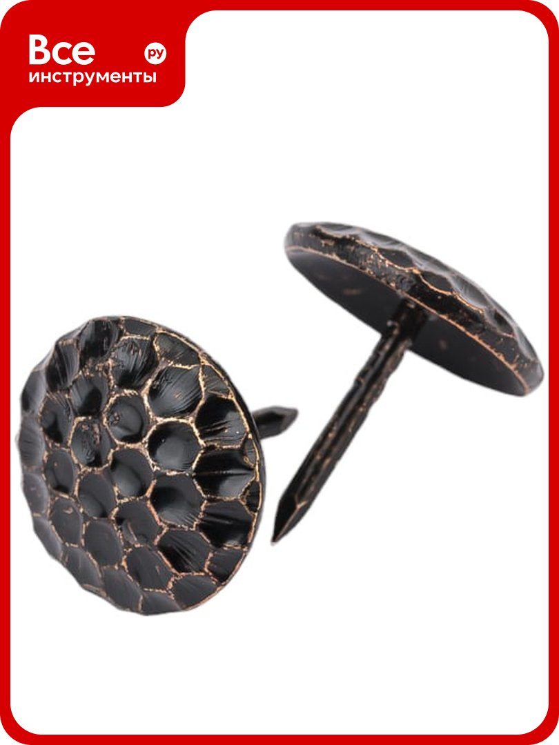 Мебельный гвоздь европартнер М — медный с патиной, стандартный тип для крепления мебельных панелей, покрытие патина