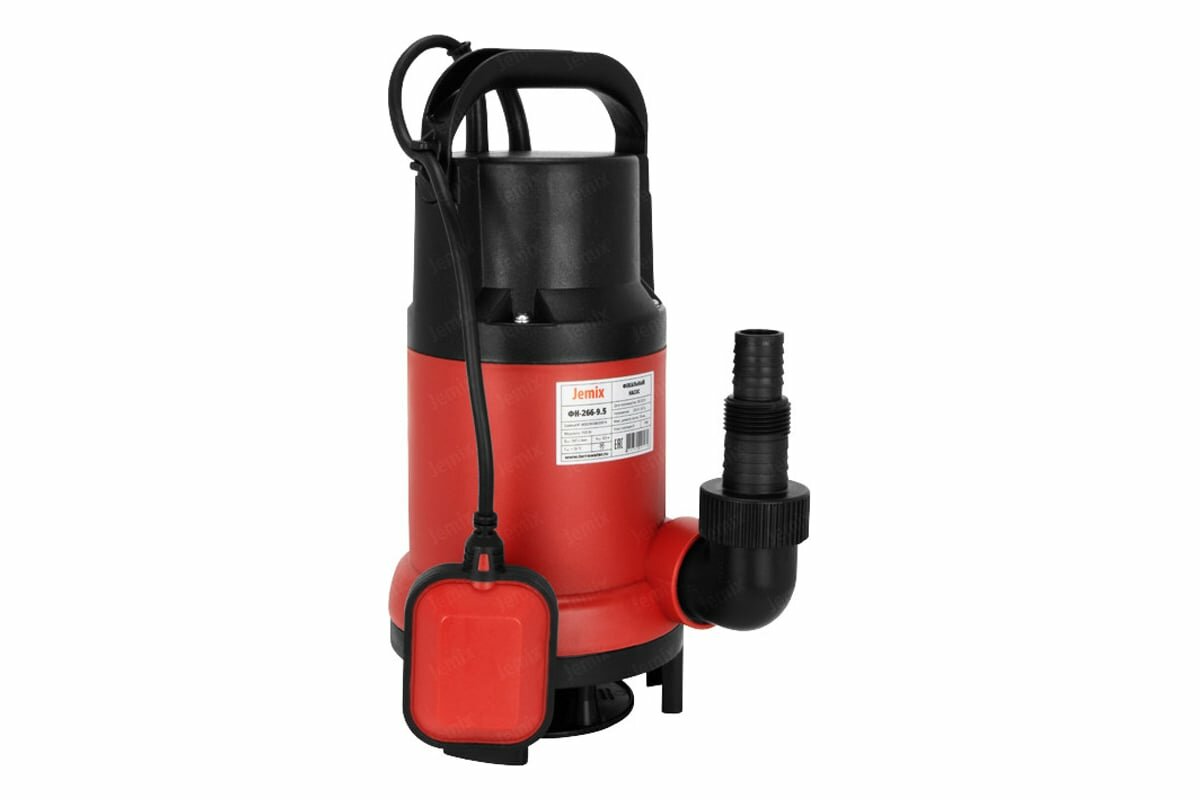 Фекальный насос JEMIX ФН-225-8 750 Вт, корпус пластик, макс. подъем 8 м, макс. произв. 13,5 куб. м./ч 87663