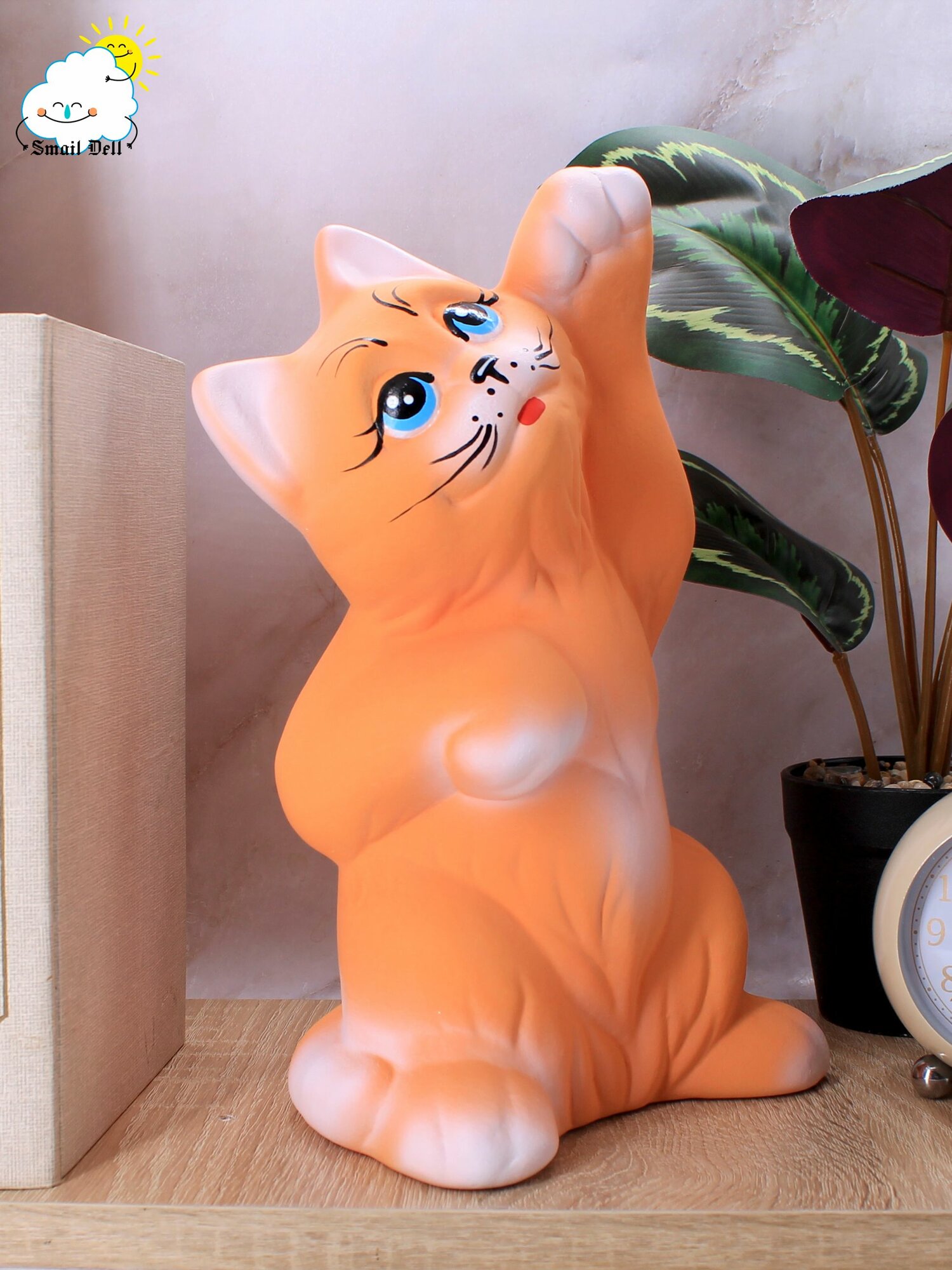 Статуэтка копилка Кот Мурлыка , 25 см , керамика , цвет рыжий