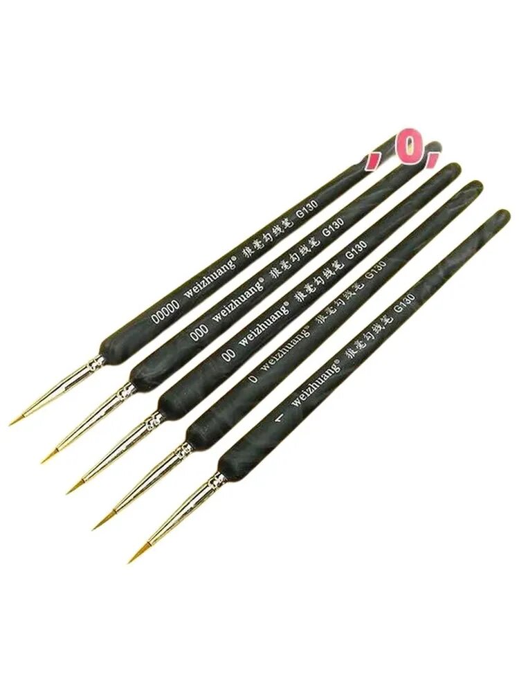 5шт. Набор кистей для моделирования миниатюр "Миниатюра" (00000, 000, 00, 0, 1), Темно-синий