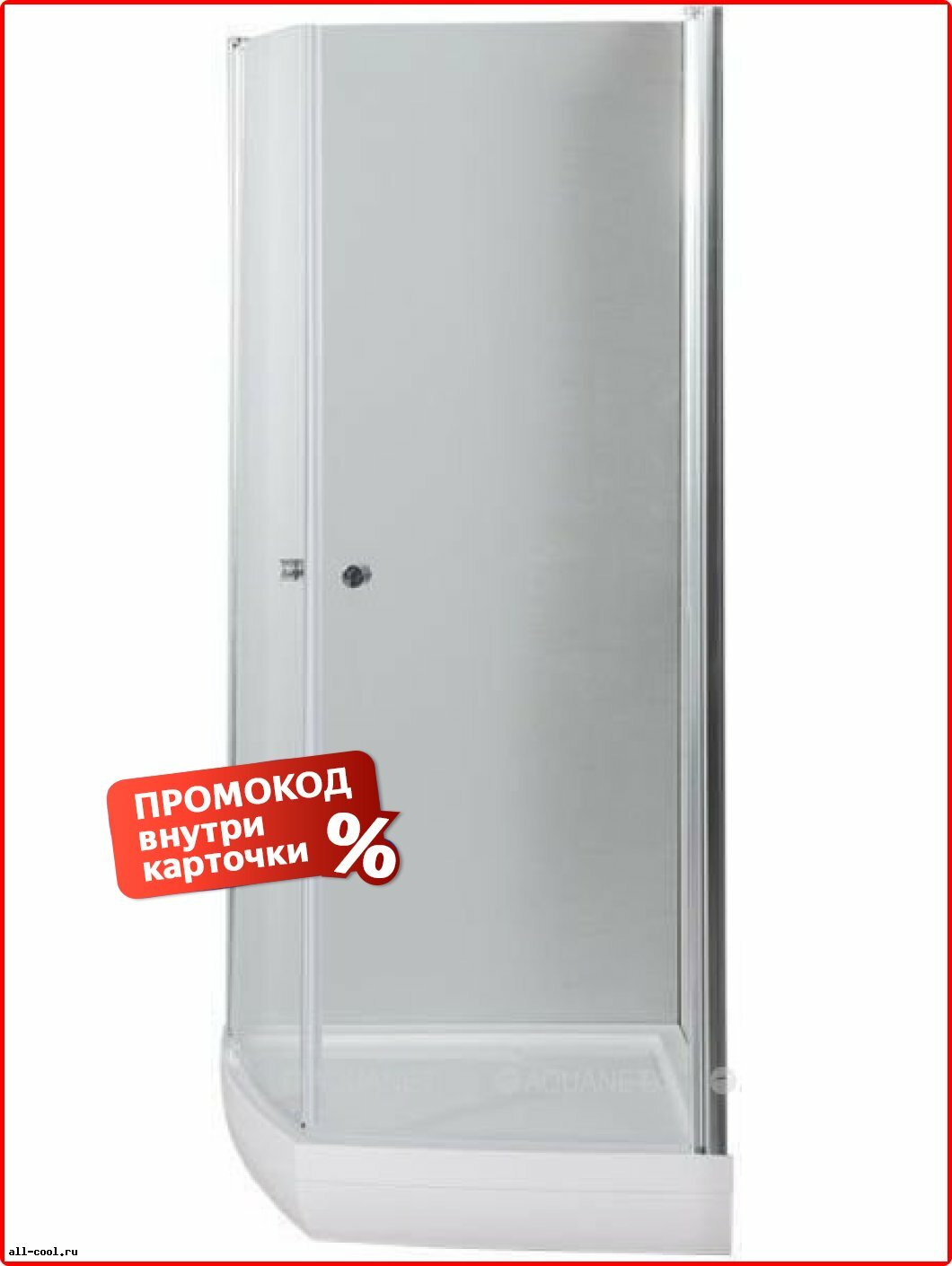 Душевой уголок Aquanet Luigino 100x90, прямоугольная, прозрачное, серебристый, распашные, низкий поддон, левосторонний