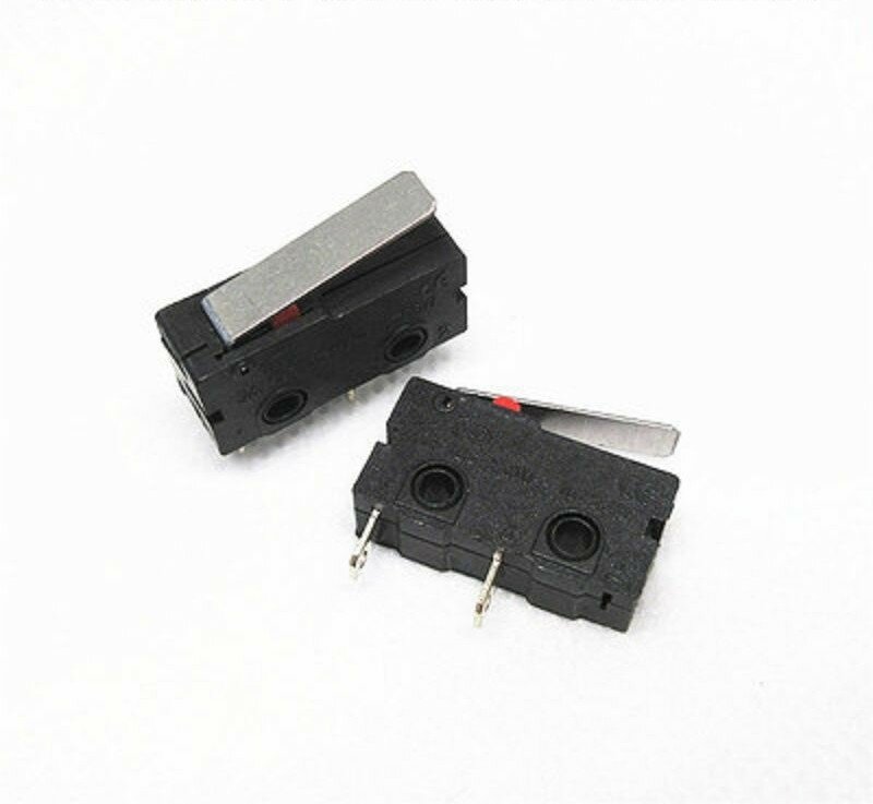 Микропереключатель KW12-B-1, 2 вывода, нормально разомкнутый (NO), замыкается при нажатии, рычаг 16 мм, 2шт