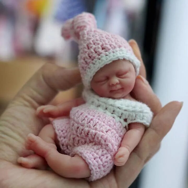 4,5-дюймовая кукла реборн для девочек Micro Preemie, силиконовая для всего тела с одеждой