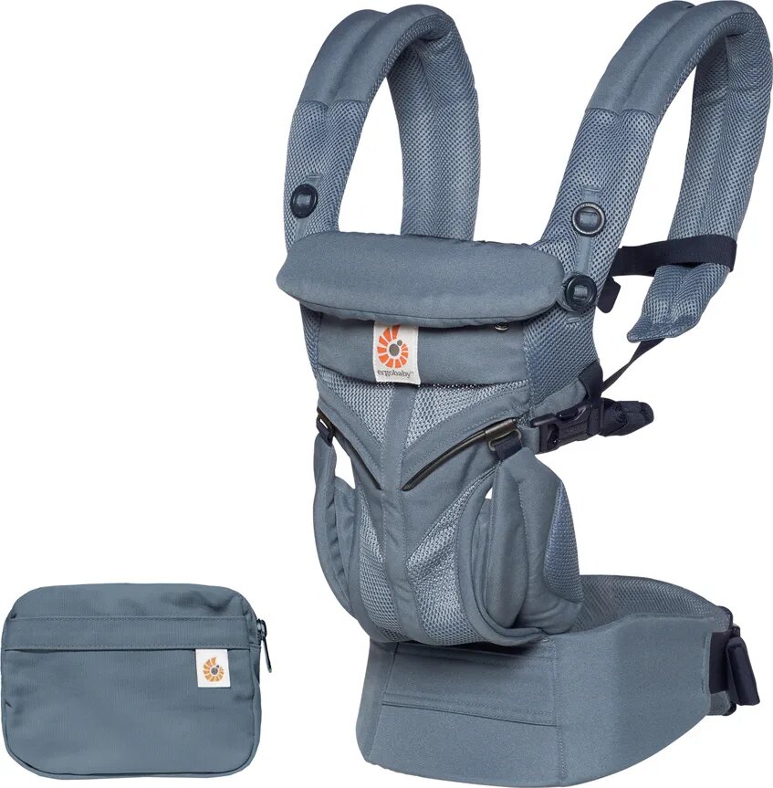 Эргорюкзак- хипсит для малышей от 0 / Ergobaby OMNI 360 Cool Air Mesh - Oxford Blue/ сумка рюкзак для мамы