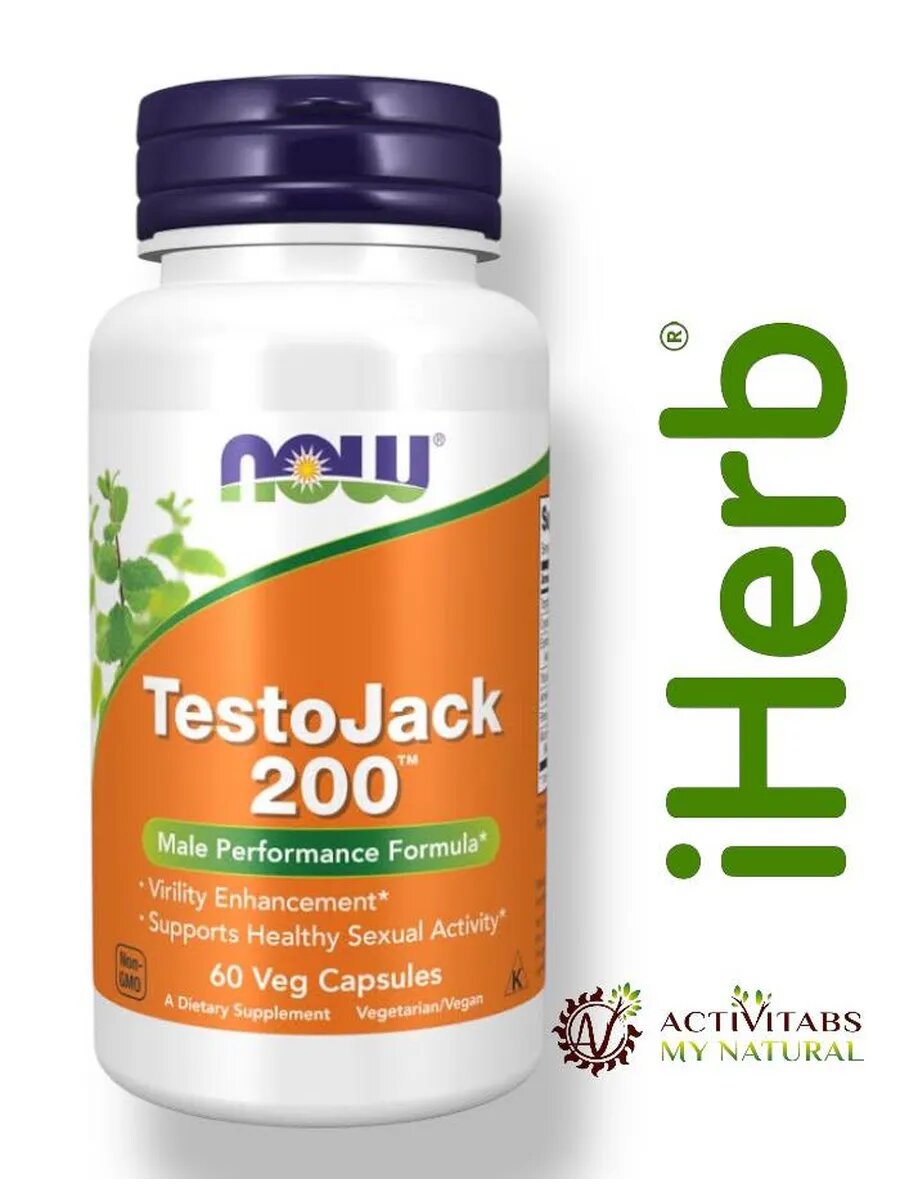 NOW TestoJack, Тесто Джек, Тонгкат Али, Комплекс 200 мг - 60 капсул
