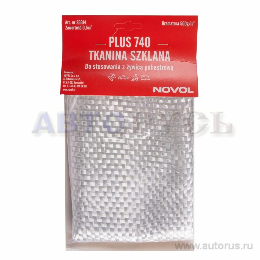 Стеклоткань 500 гр/кв. м. 0,5 кв. м. PLUS 740 Novol 36014