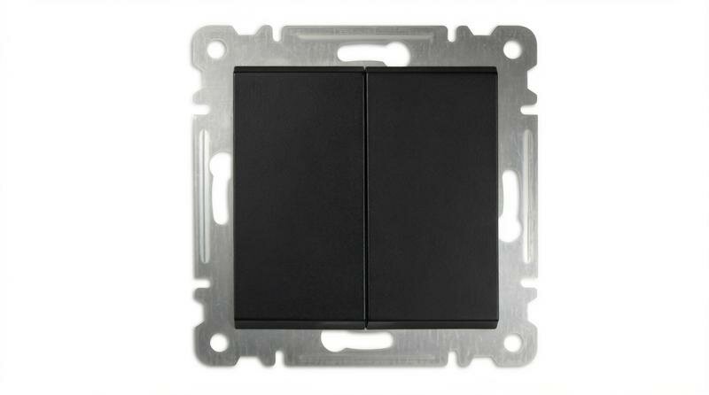 Выключатель 2-кл СП 10А IP20 250В механизм Karea черн. Makel 57054003