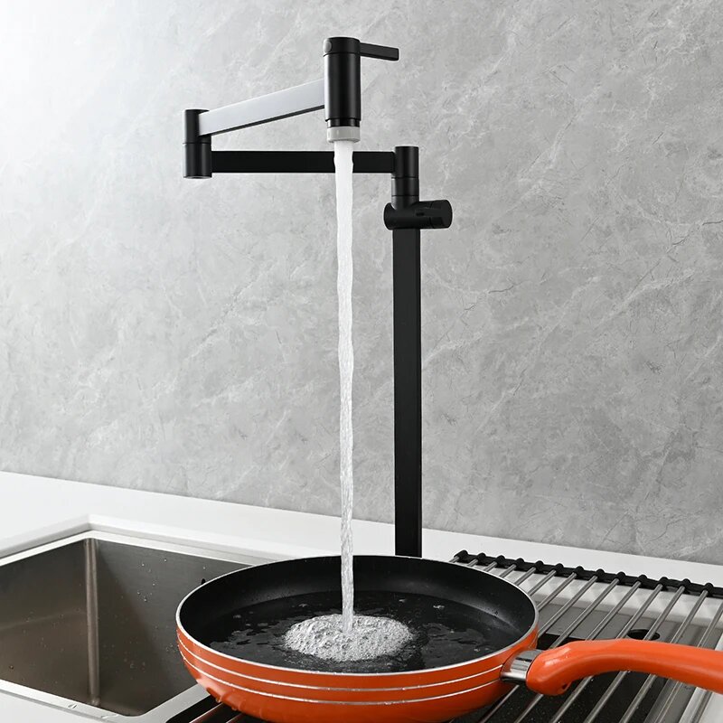 Кран для заливки кастрюль Ciencia Brass Pot Filler, настенный кран для плиты, складывающийся кран, подвижный с двойным шарниром, поворотный, только холодная вода
