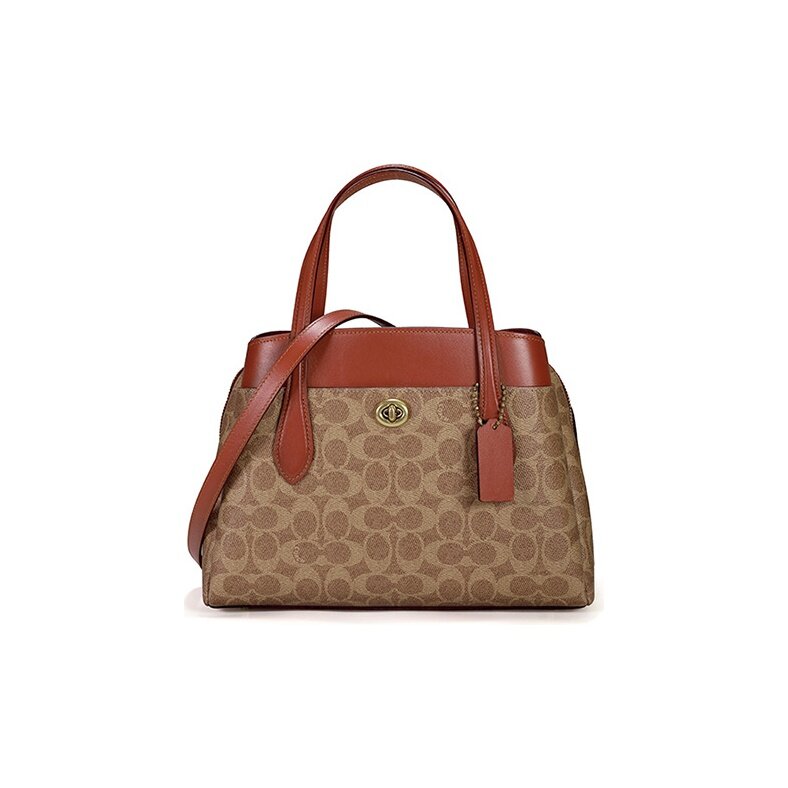 Сумка Coach, фактура тиснение, коричневый — фото 1