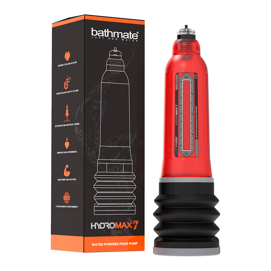 Гидропомпа Bathmate Hydromax7 brilliant красная, пластик, 29,8 см — фото 1