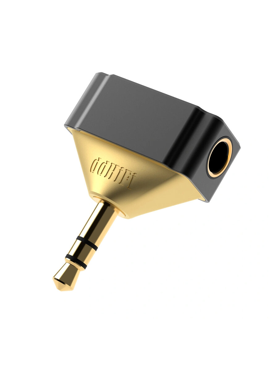 DdHifi DJ44Gold (Black Gold Edition) 4.4 мм (Female) - 3.5 мм (Male), золотистый/серый, адаптер