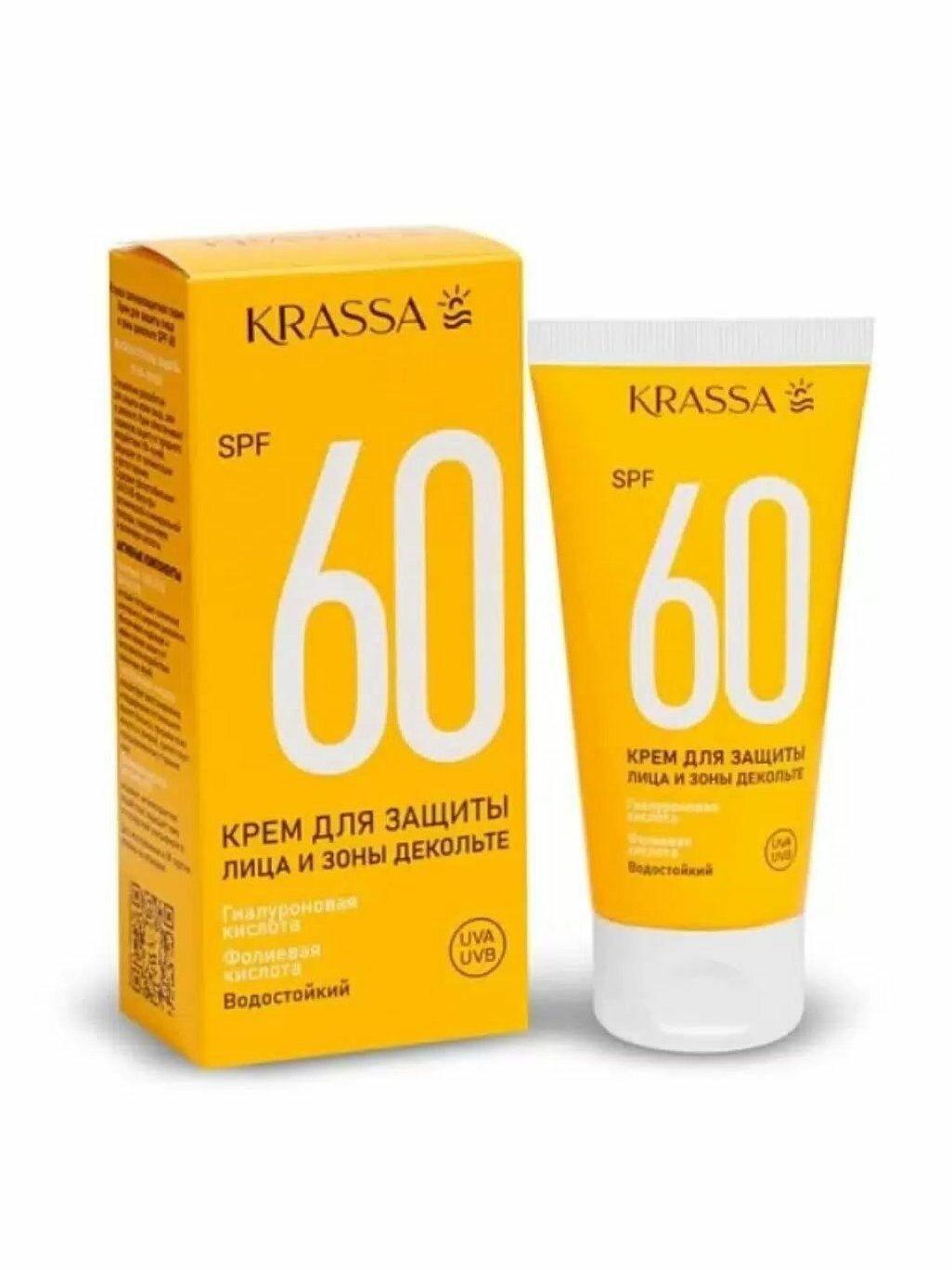 Крем Krassa Med для лица и тела SPF 60 солнцезащитный 50 мл, водостойкий, KСС41252