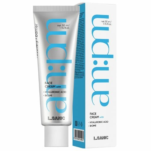 L.Sanic Увлажняющий крем для лица с гиалуроновой кислотой L.Sanic Am: Pm Hyaluronic Acid And Biome Hydrating Cream 50 мл.