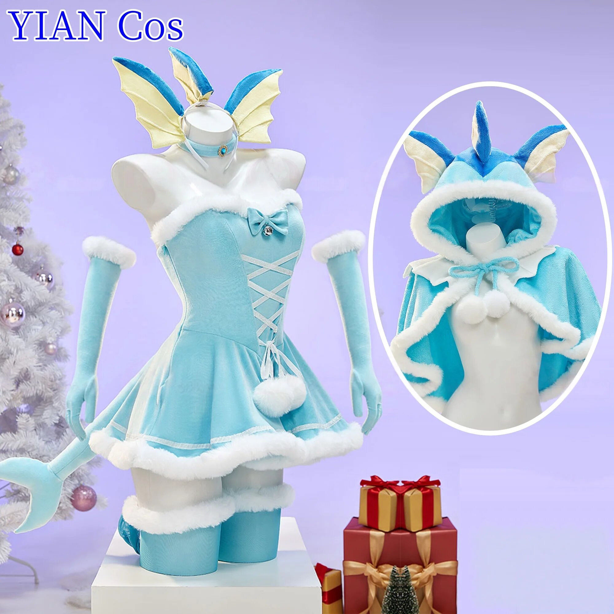 Косплей Vaporeon, синий костюм, Цвет: 3