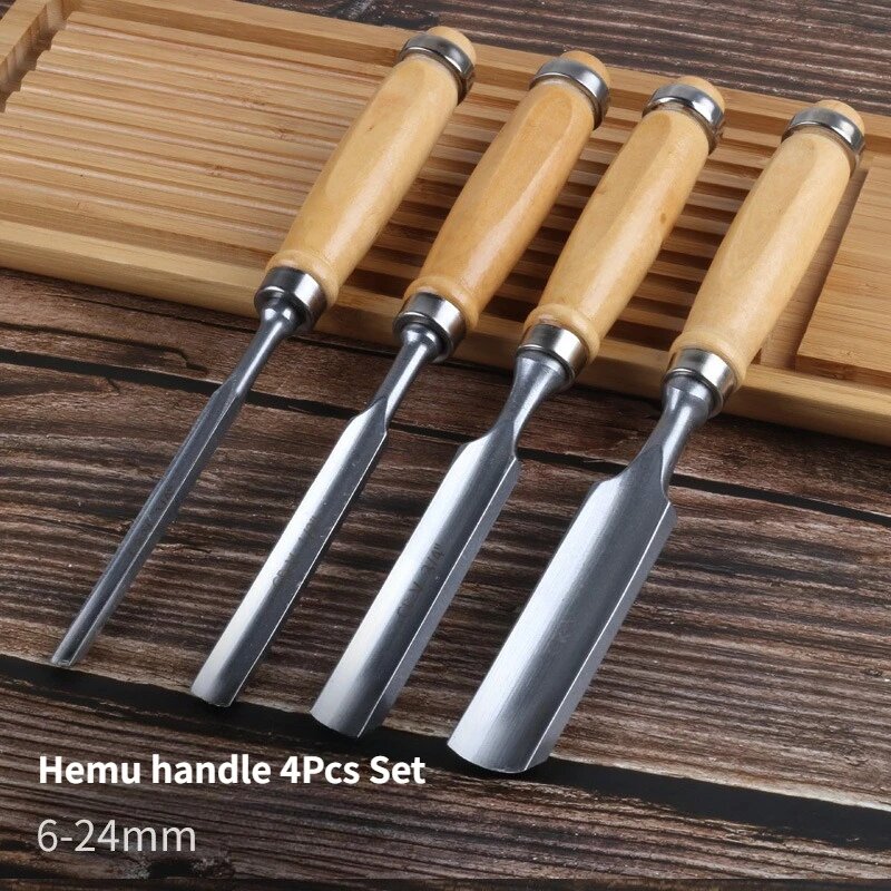 Долото по дереву 4шт, Hemu handle, 6-24mm