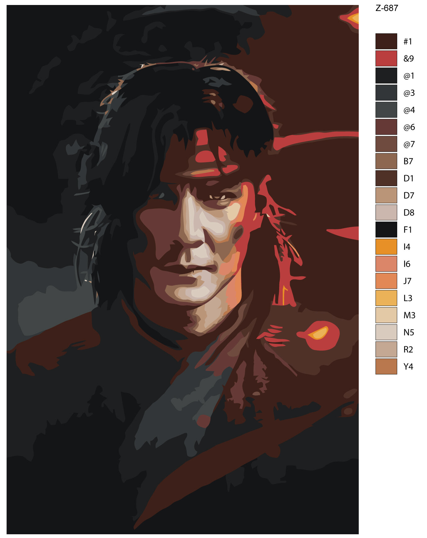 Картина по номерам Z687 "Лю Кенг- Мортал Комбат(Mortal Combat) 80x120