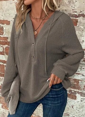 Толстовка женская hooded waffle dark grey, S