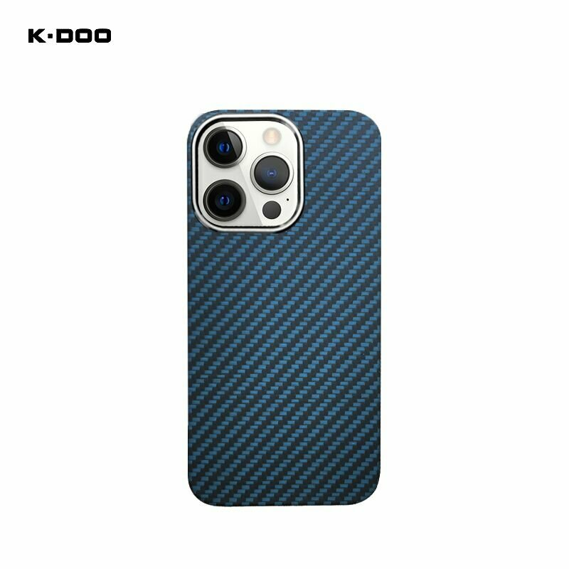 Чехол на iPhone 13 PRO MAX, кевлар (арамид) сверхпрочный, темно-синий