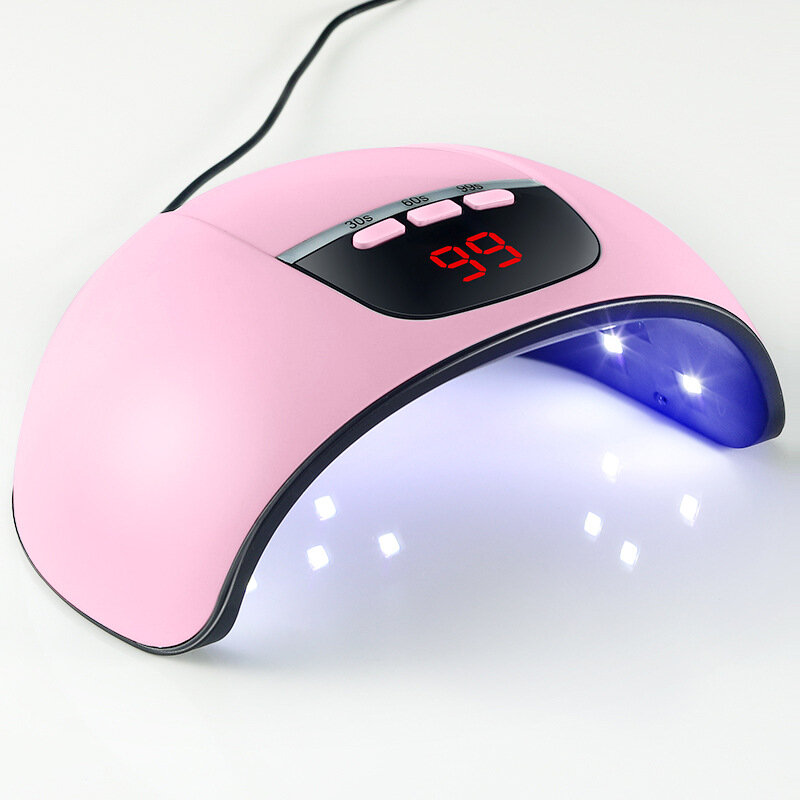 Профессиональная розовая USB LED-лампа для сушки геля 54Вт УФ-свет, технология неподтекания, салонного качества для