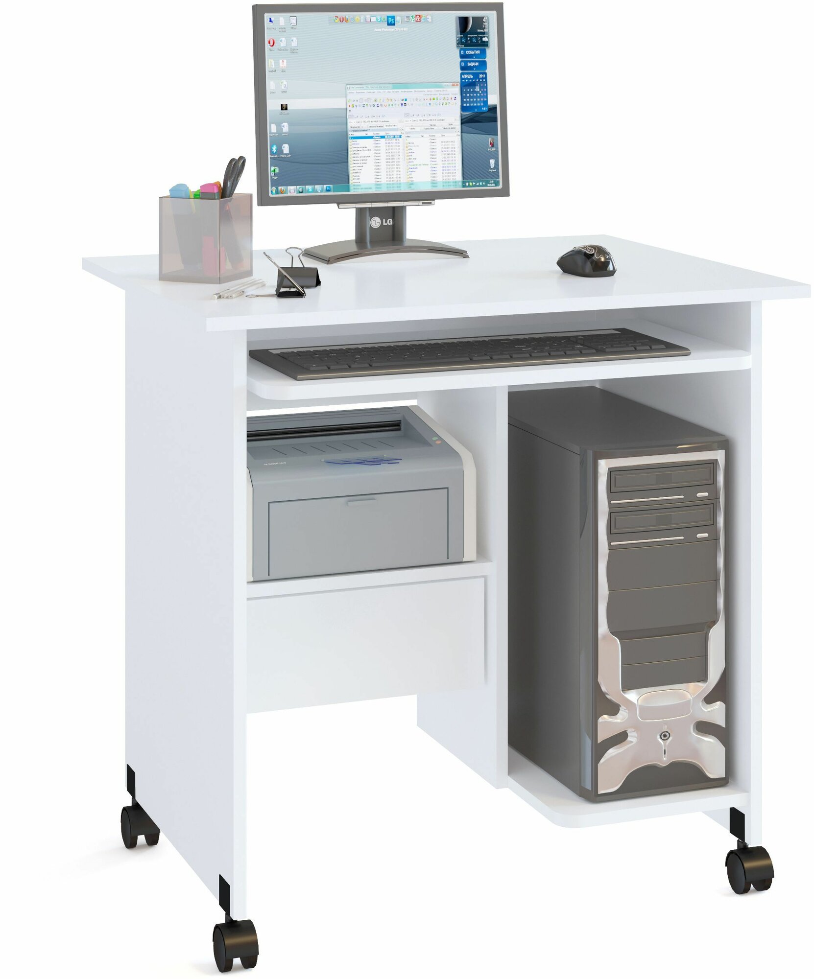 Стол для компьютера Сокол КСТ10.1Б6, белый