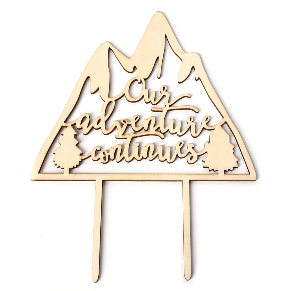 Деревянный Топпер для Торта Малый Стойка для Торта Декорации Рустик стиля Прием Праздничные принадлежности Материал дерево 4 стиля (по выбору) Размер 15*20*0.25 см Вес упаковки 30г Размер упаковки 245*180*3мм 1шт