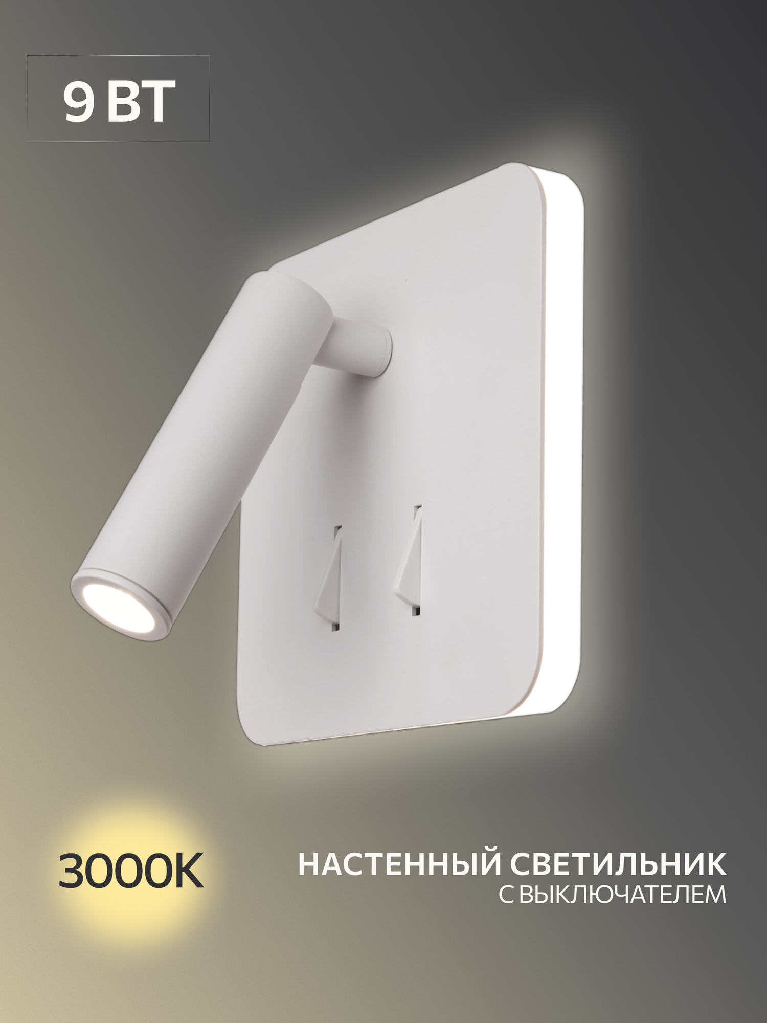 Светильник настенный, светодиодный, Citilux Декарт CL704420, Бра на стену, с выключателем, с рожком для чтения