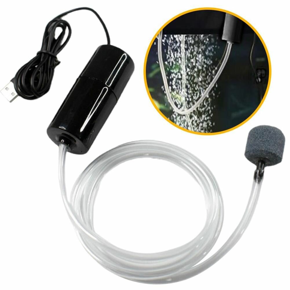 Портативный мини-кислородный насос для аквариума, USB-кислородный насос