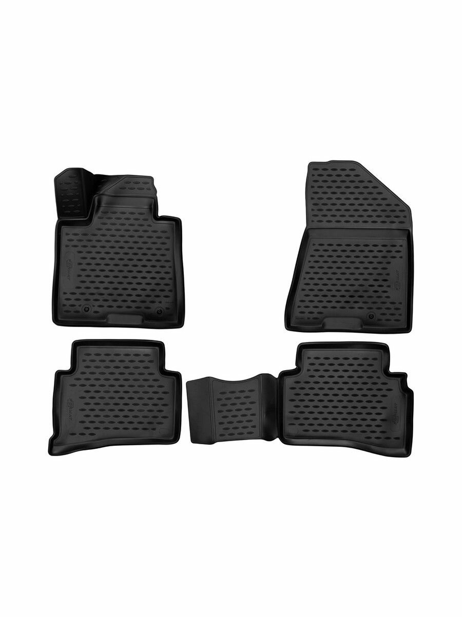 Коврики 3D в салон для KIA Sportage (IV, Ivr) , 2015-, 4 шт. (ПУ, повышенная износостойкост / Киа Спортаж