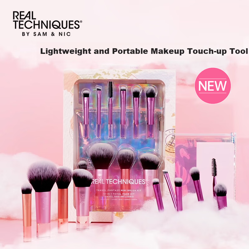 Real Techniques Dream Mini Makeup Brush Set (Eyeshadow Brush, Powder Brush, Concealer Brush, Blush Brush, Contour Brush) 10 Pieces