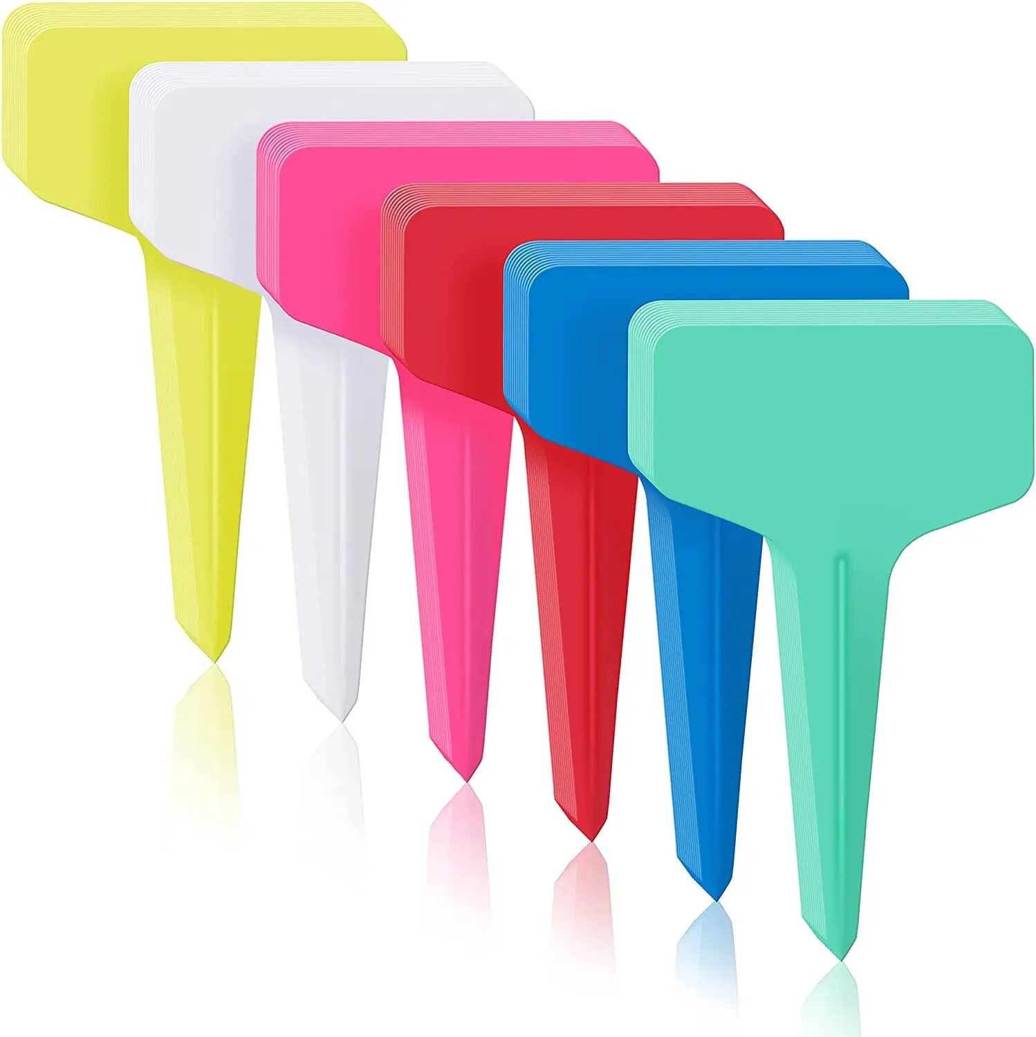 50/100/10 500 шт. пластиковые этикетки для растений 2,4 x 4 дюйма/6x10 см Т-образные садовые бирки для растений водонепроницаемые 6 цветов бирки для растений для вывески растений