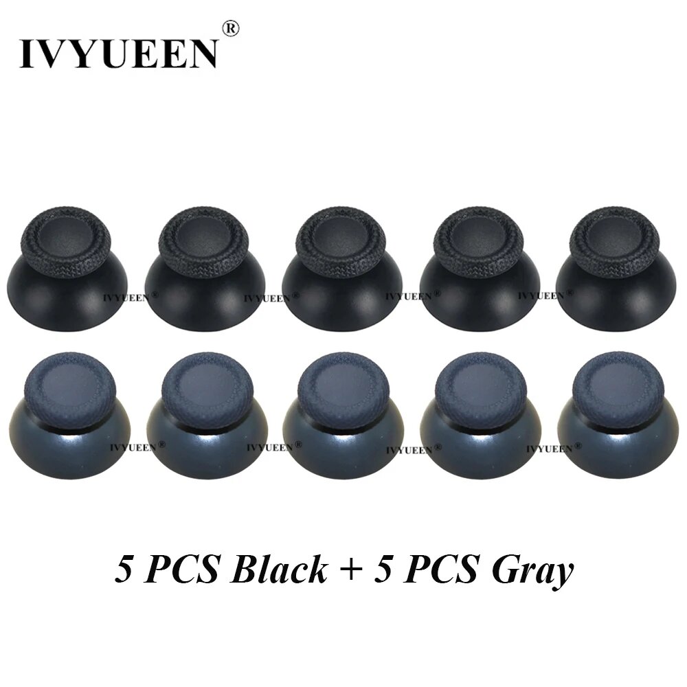 Колпачки джойстиков IVYUEEN PS5, 5 Black + 5 Gray