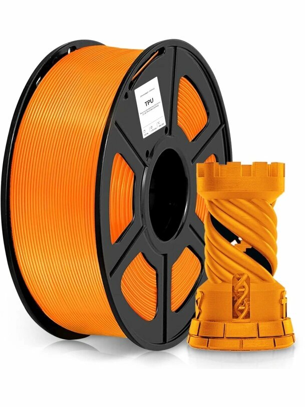 Пластик для принтера 3D Cactus CS-3D-TPU-0.8KG-ORANGE TPU d1.75мм 0.8кг L336м 1цв.