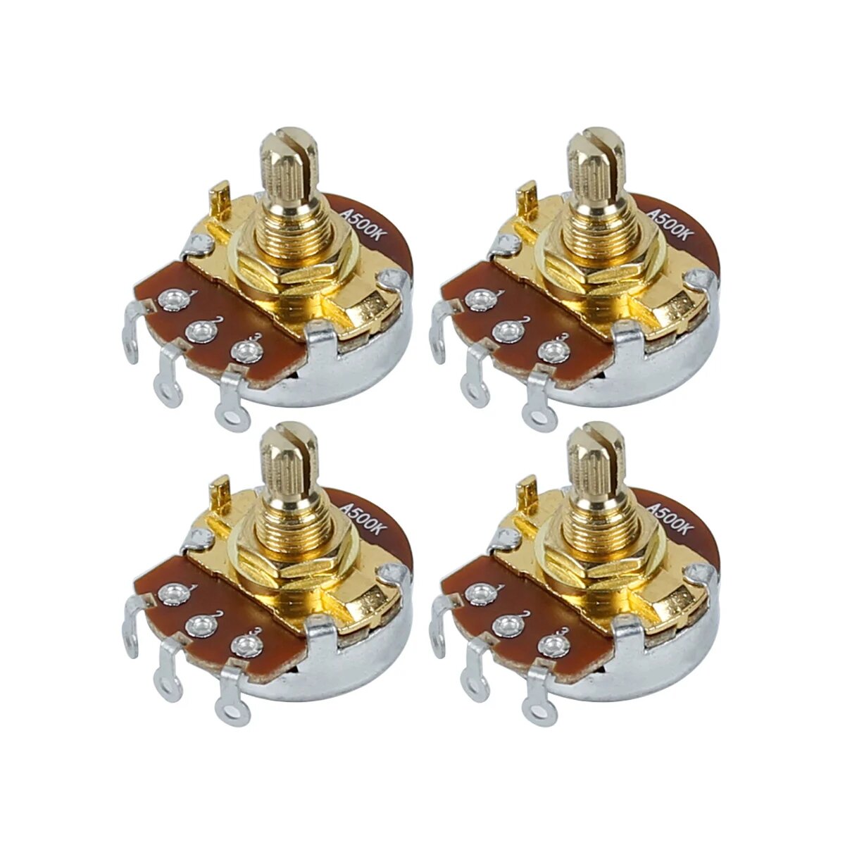 FLEOR Потенциометры для электрогитары 4шт 4pcs A500K