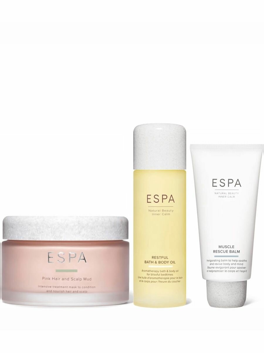 Набор ESPA Inner Calm Massage: масло, бальзам и маска для волос