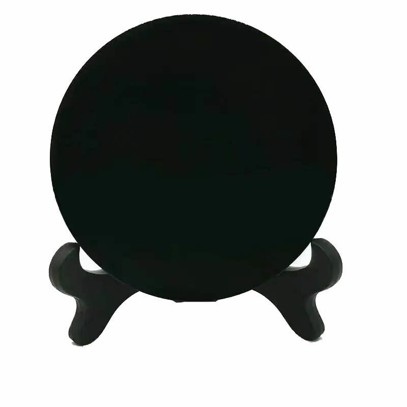 Черное обсидиановое зеркало для созерцания и медитации натуральный камень для защиты и гармонии, ручная огранка