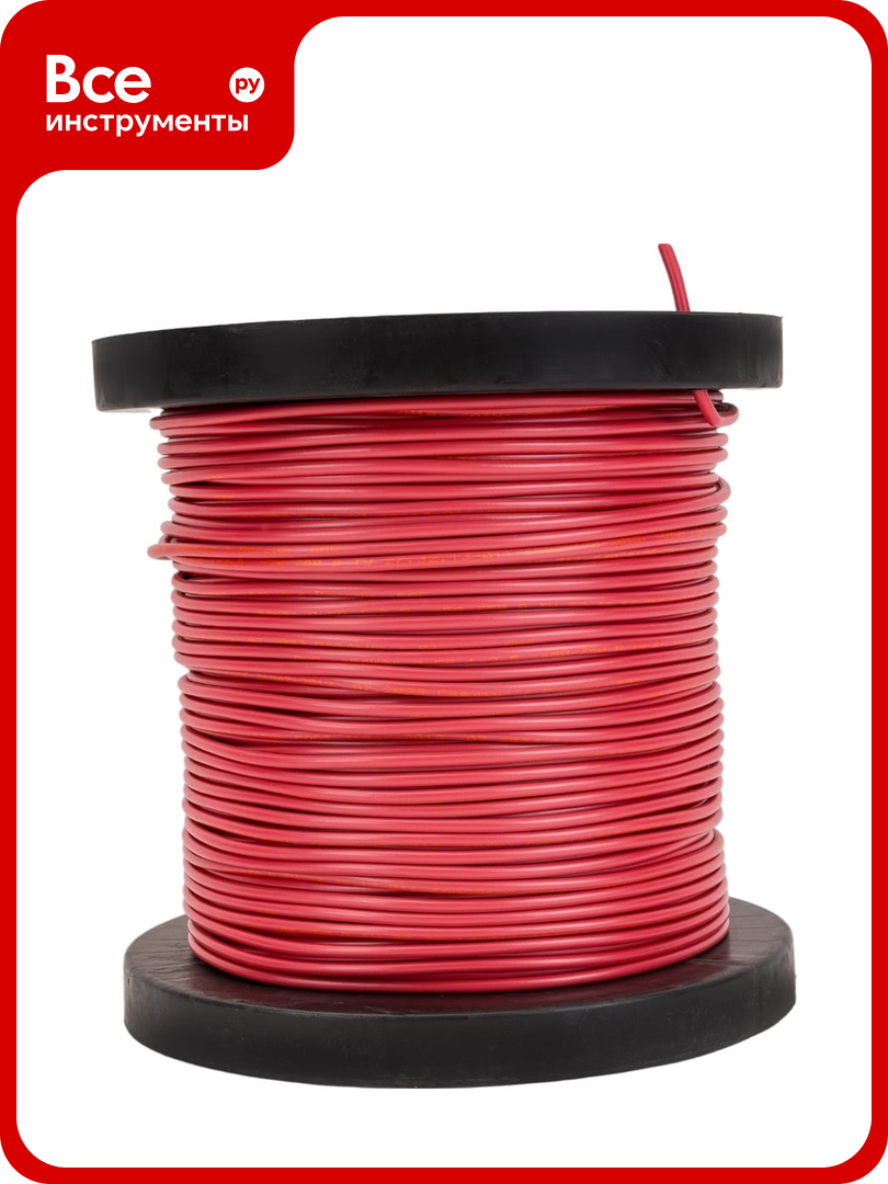 Провод ПУГВ Торкабель 2,5 красный 100м на катушке, Подойдет для замены устаревшей алюминиевой проводки