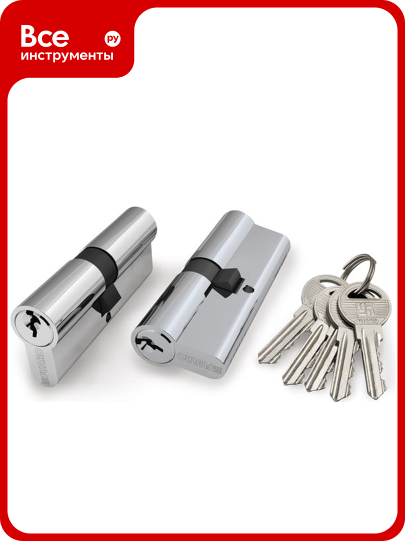 Цилиндровый механизм Fuaro 100 ZA 90 mm /40+10+40/ CP хром 5 кл. 34405