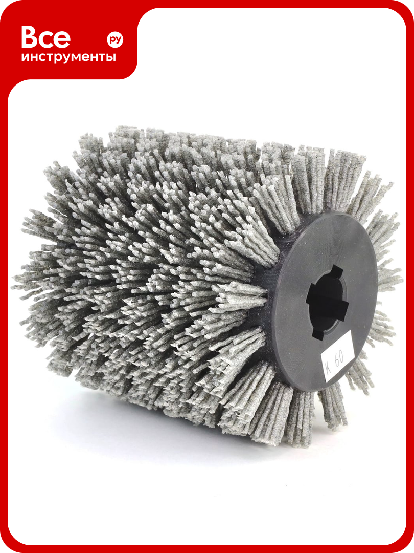 Щетка 100x100x19.5 мм, 4 отв, ворс полимер-абразив, Р60 для щеточных шлиф машин 1-201 OSBORN 401.912-6931, средней