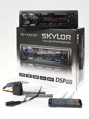 Автомагнитола 1din с процессором SKYLOR RS-620 DSP с поддержкой Bluetooth, MicroSD