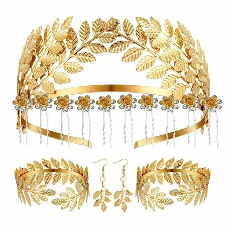 1 набор из 15 штук, браслетов для оголовья невесты греческой богини-набор оголовий с шестью листьями