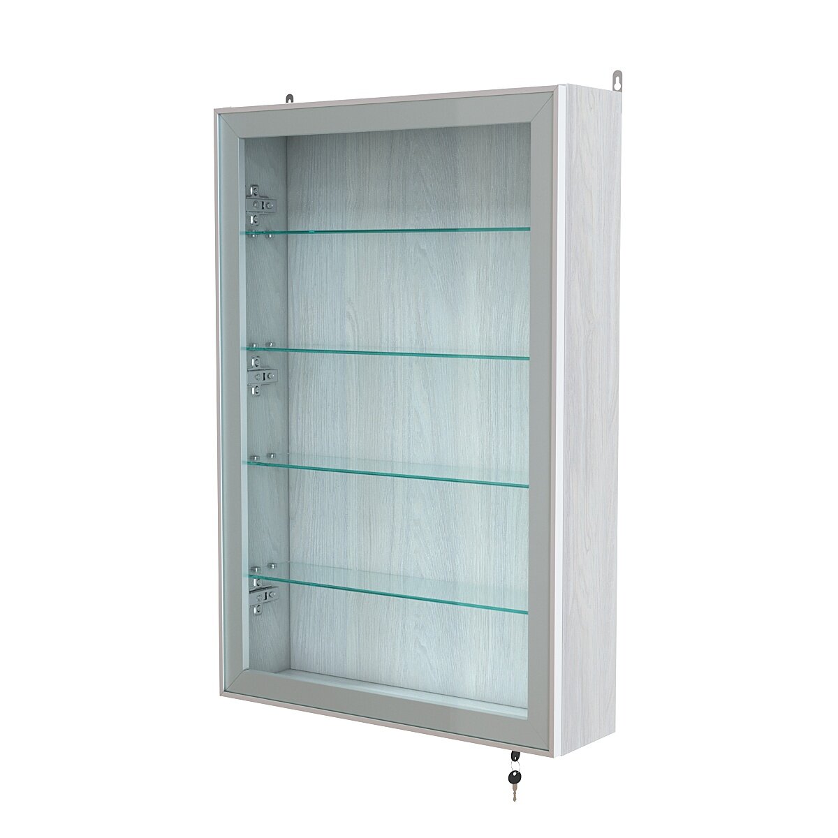 Витрина настенная №2-1А высокая серии Collecto, Ясень Анкор светлый. Производитель товара - компания ТОБ.