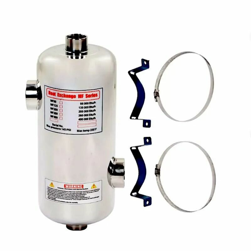 Теплообменник для бассейна MF200 из нержавеющей стали 304 эффективный кожухотрубчатый нагреватель воды с высокой теплопередачей