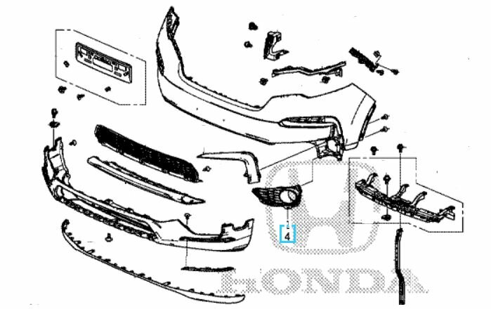 Левая отделка A переднего бампера; Артикул Honda: 71107TG7A60 (Оригинал)