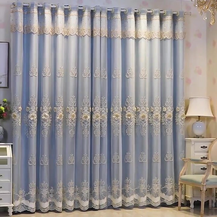 Шторы тияна двухслойные высокие затенение кофе, W132 x H244cm 1Piece, Grommet Top(Rings), Сиреневый