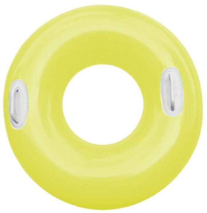 Надувной круг для плавания Intex Глянцевый, с ручками, 76 см, от 8 лет, желтый