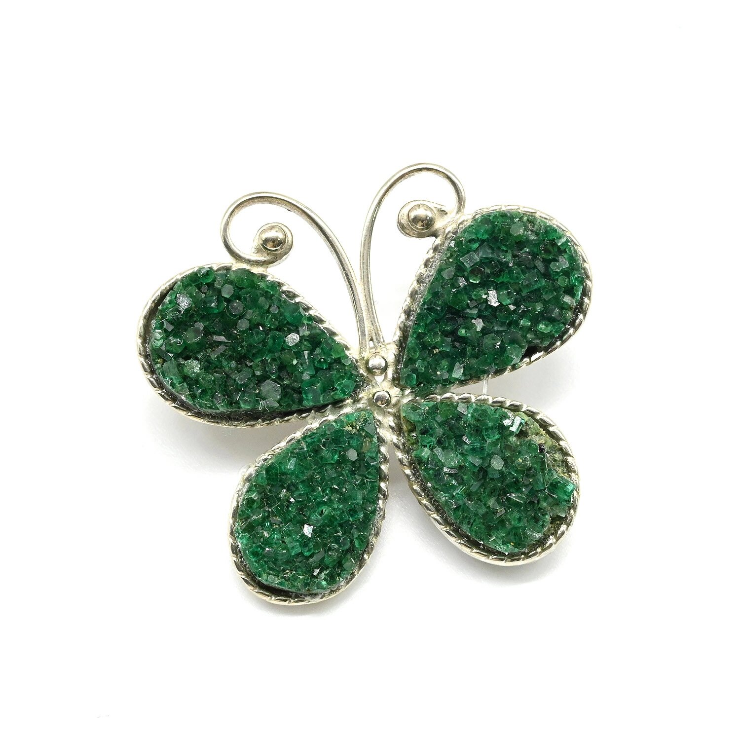 Брошь, изумруд синтетический