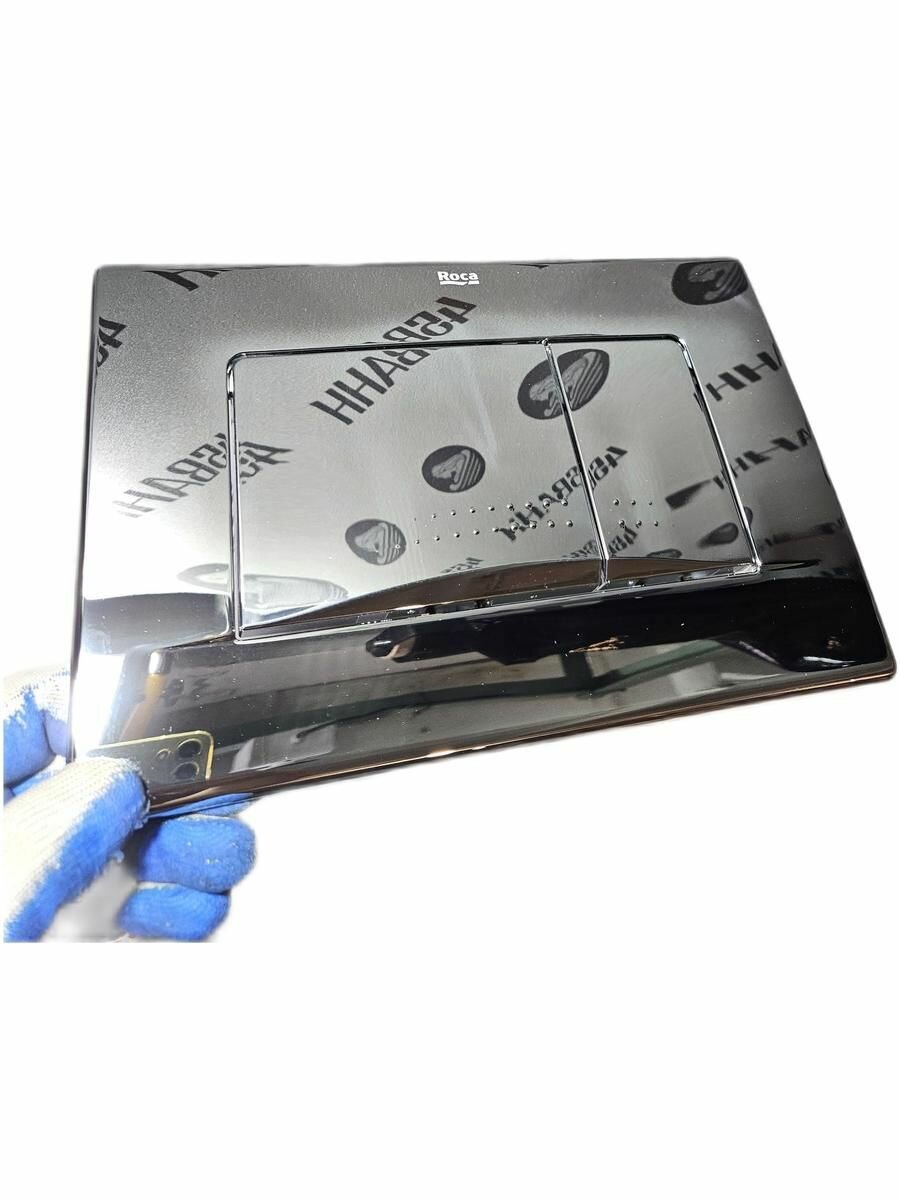 Кнопка клавиша смыва для инсталляции Roca Active PL 32B хром глянец (78901130B1) 255х170мм