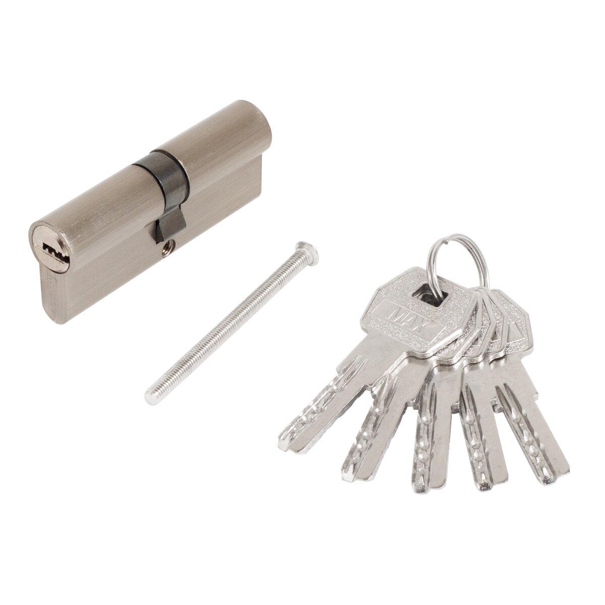 Цилиндровый механизм Стандарт MAX 80 (40х40) SN 5кл мат. никель перф. ключ/ключ